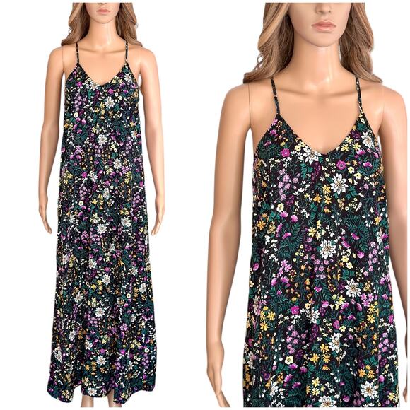 Old Navy | Dresses | Nwt Old Navy Dark Floral Maxi Slip Dress Womens ...